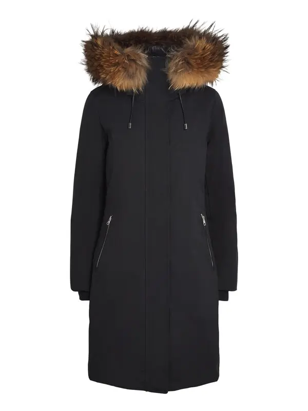 Mackage Down-filled Nordic Tech Coat With Fox Fur Trim - Black