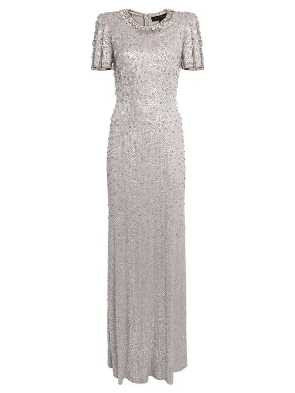 Jenny Packham Sequin Serenity Gown - Silver
