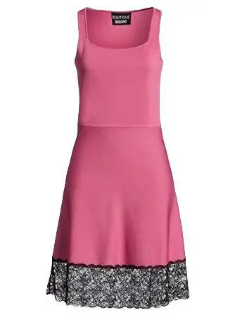 Moschino Flared Knit Midi Dress - Magenta