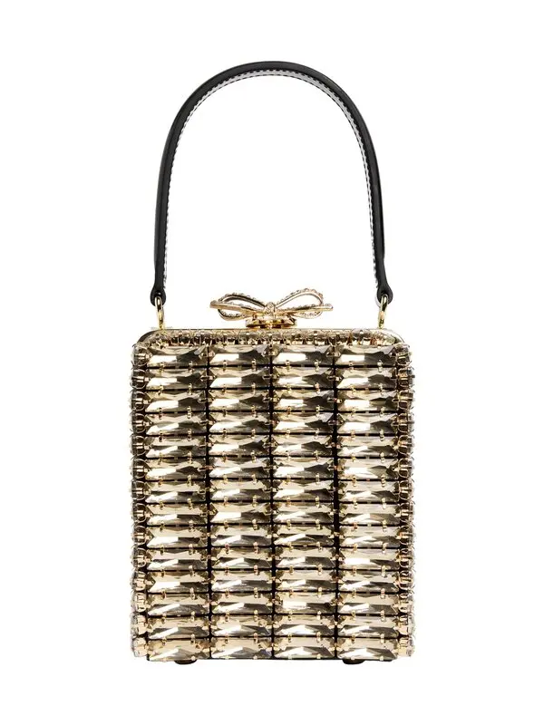 SELF-PORTRAIT Crystal-embellished Top-handle Bag - Gold