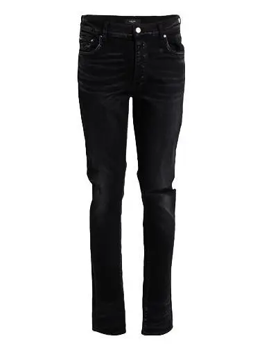 Amiri Skinny Jeans With Leather Trims - Black