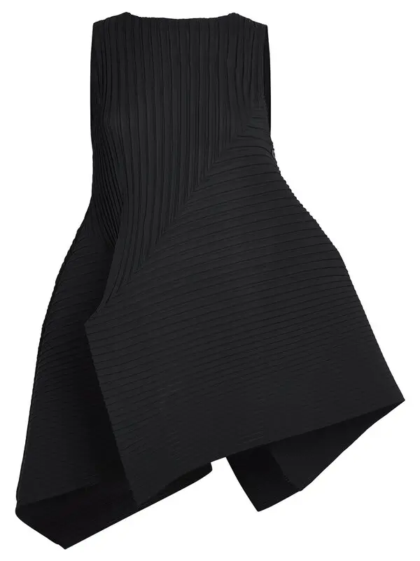 Issey Miyake Fold Pleats Mini Dress - Black