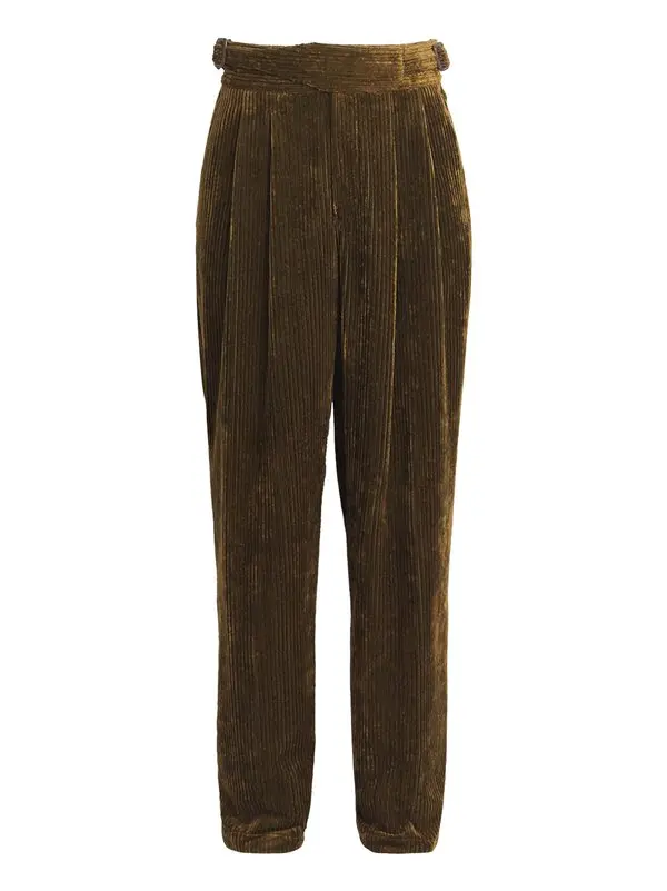 Emporio Armani Corduroy Belt-front Trousers - Beige