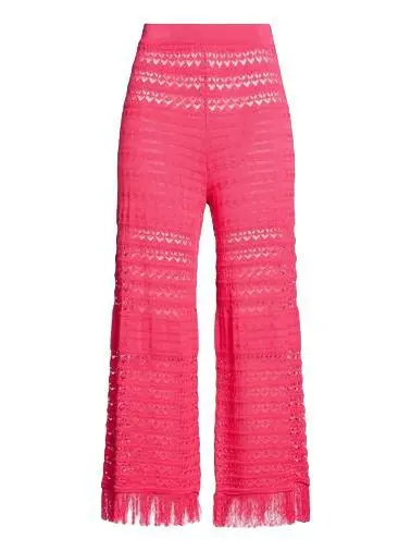 Elisabetta Franchi Flared Knit Pants With Fringe - Magenta