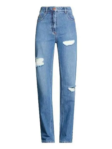 Moschino Straight-leg Jeans With Embroidered Logo - Blue