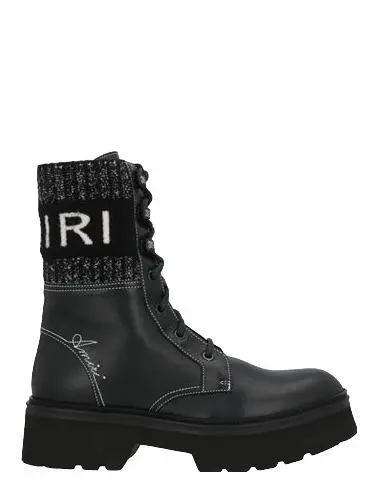 Amiri Ankle Boots In Leather And Textile Fibers - Black