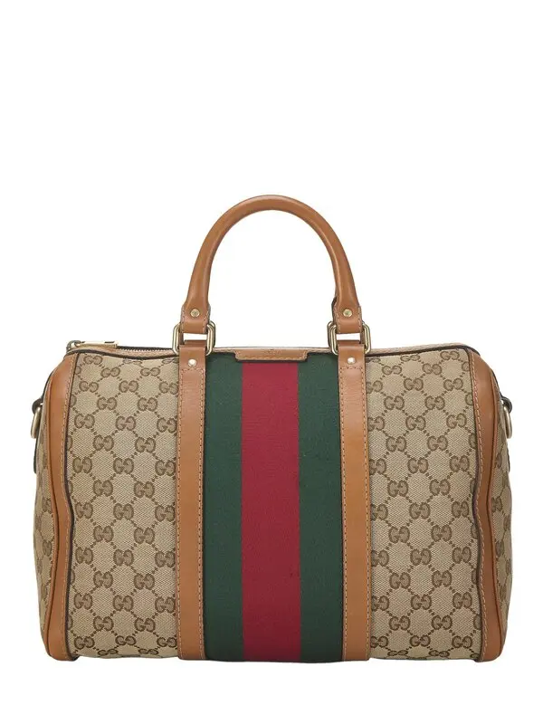 Gucci Original Gg Vintage Web Boston Bag - Brown