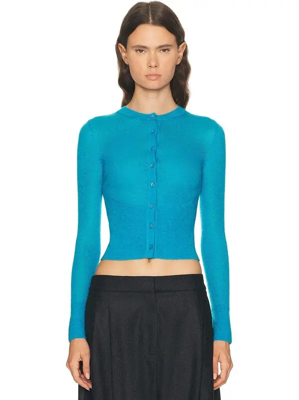 Alaïa Fitted Cardigan - Turquoise