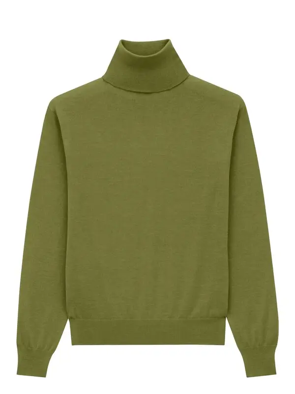 Saint Laurent Cashmere, Wool, And Silk Turtleneck Pullover - Green