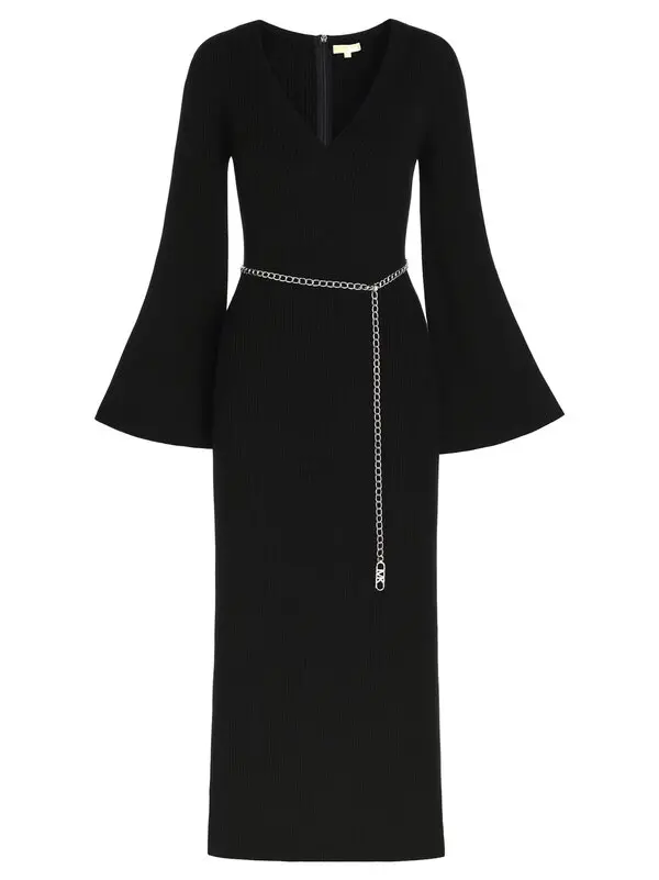 Michael Kors Wool Midi Dress - Black