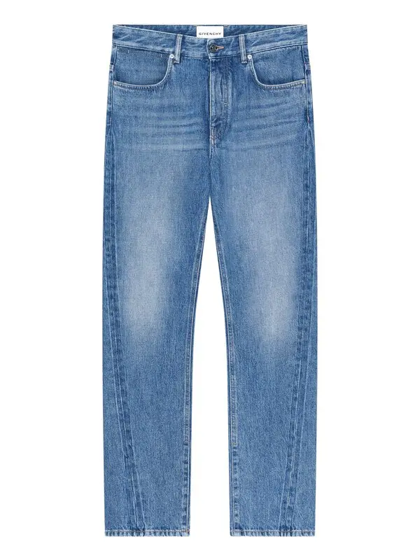 Givenchy Couture Seam Straight Fit Shadow Washed Jeans - Medium Blue