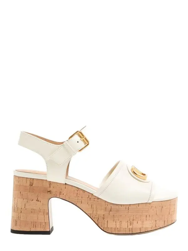 Valentino Garavani Vlogo Signature Calfskin Sandal - Ivory