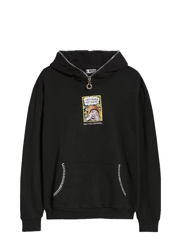 VERYRARE Cowboy Eyes Embroidered Hoodie - Black