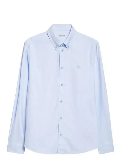 Burberry Standrich Ekd Slim Fit Cotton Oxford Button-down Shirt - Blue Smoke