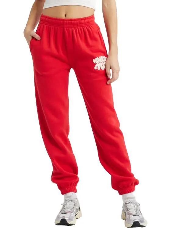 Princess Polly Logo Jogger Sweatpants - Red
