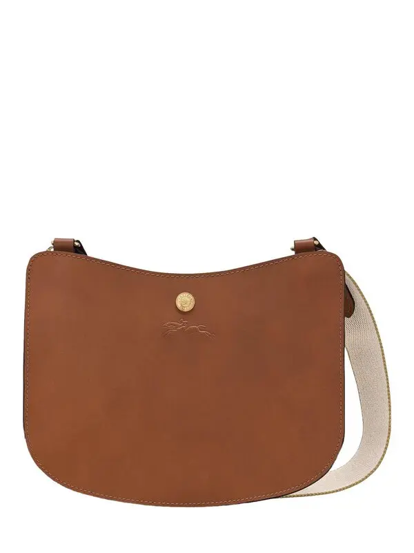 Longchamp Leather Crossbody Bag - Cognac
