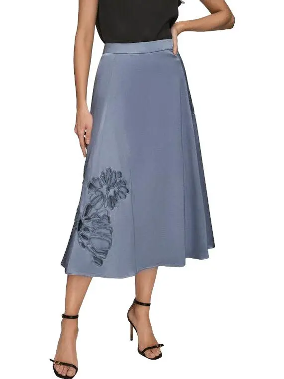 Donna Karan New York Sequin Floral A-line Midi Skirt - Tempest