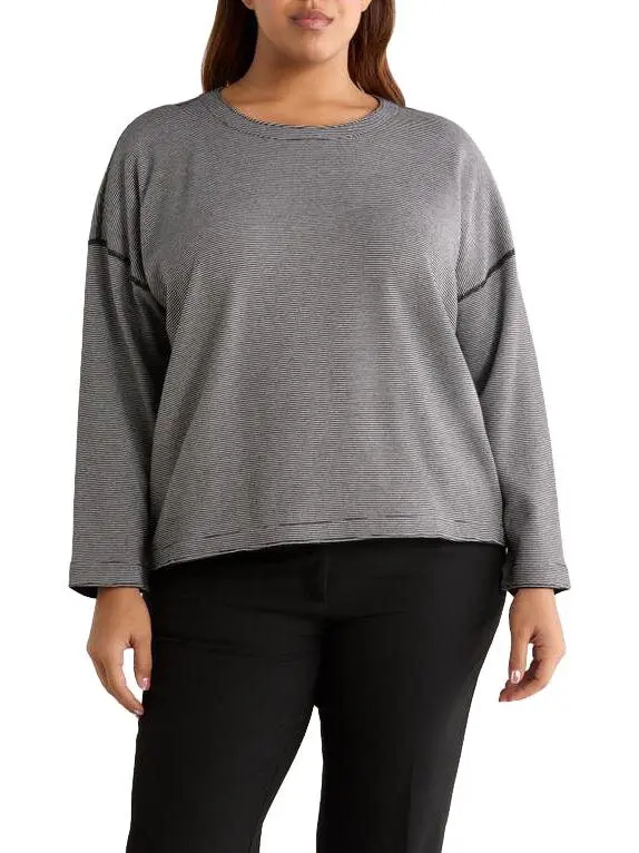 Eileen Fisher Reversible Organic Cotton Top - Black/ivory