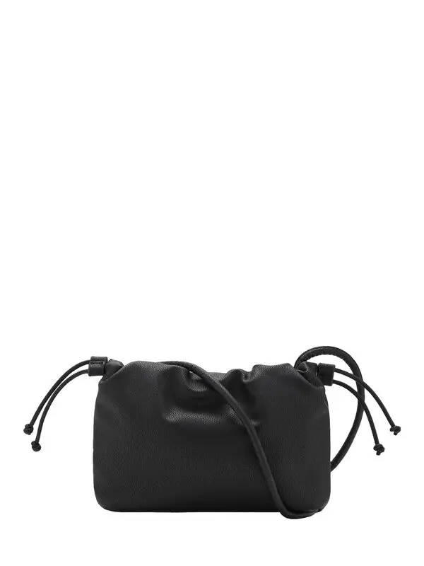 Mango Faux Leather Bucket Bag - Black