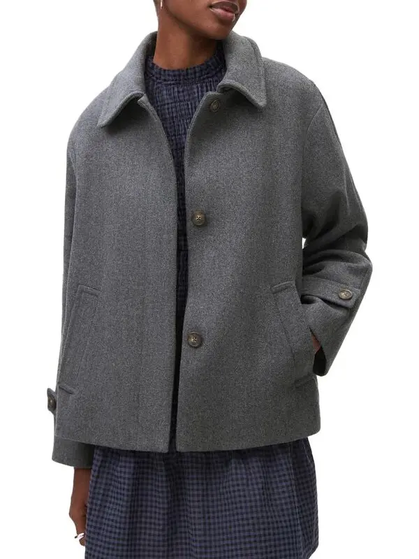 MANGO TEEN Collar Coat - Grey