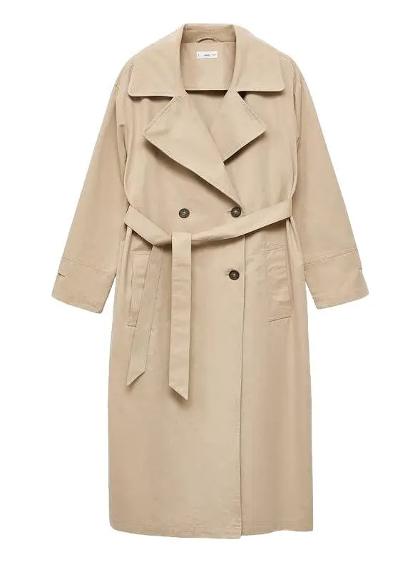 Mango Belted Trench Coat - Beige