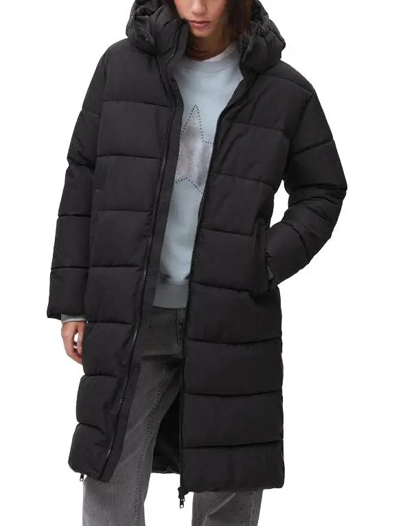 Mango Hooded Puffer Coat - Black