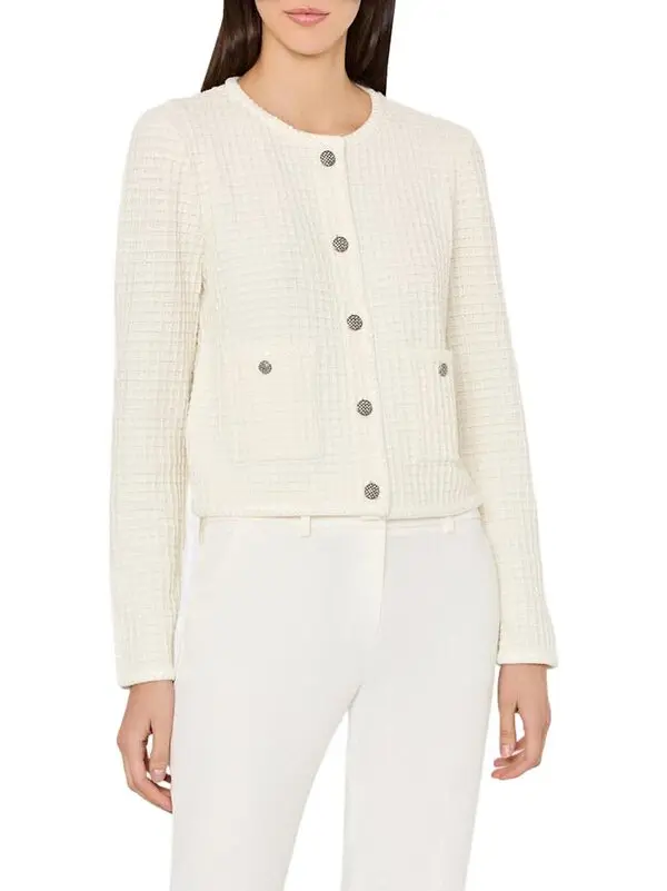 MILLY Sade Textured Cardigan - Ivory