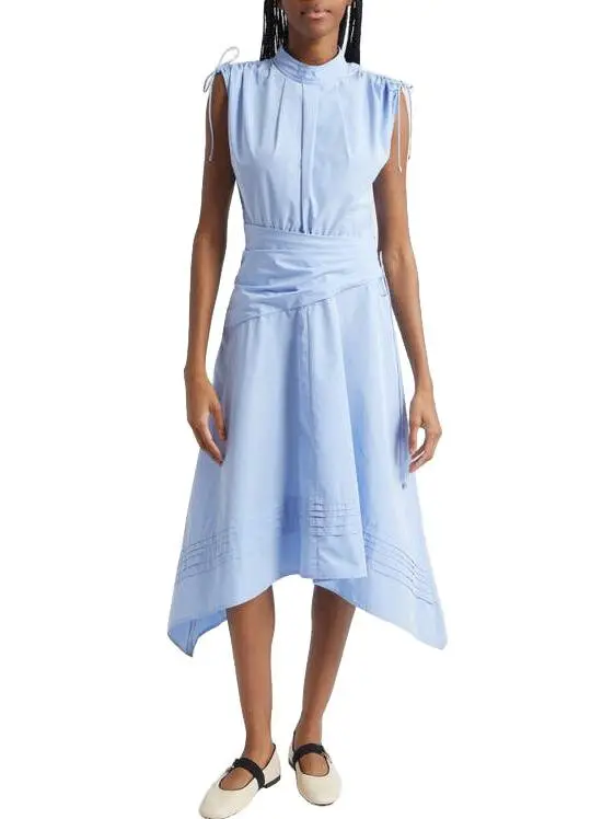 3.1 Phillip Lim Ruched Handkerchief Midi Dress - Oxford Blue