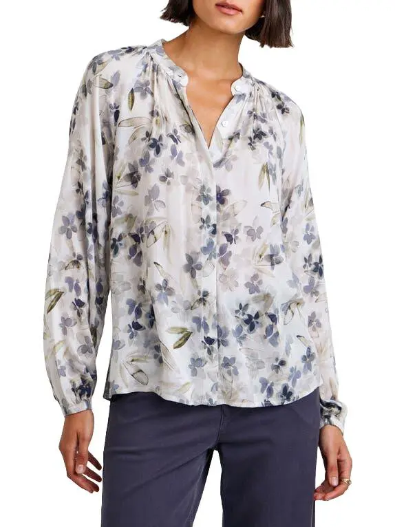 Bella Dahl Floral Print Button-up Blouse - Frozen Wisteria