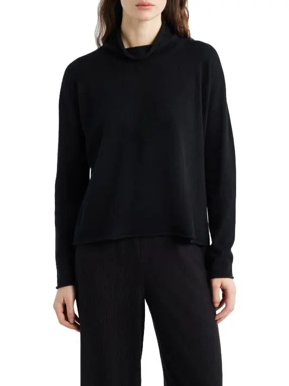 Eileen Fisher Turtleneck Cashmere Sweater - Black