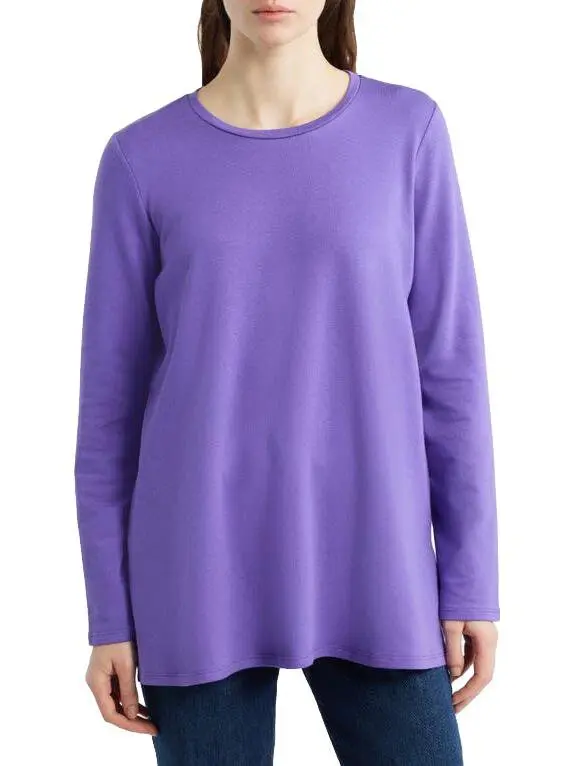 Eileen Fisher Crewneck Terry Tunic - Ultraviolet