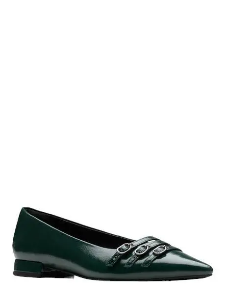 Clarks Sensa Triple Strap Flat - Dark Green