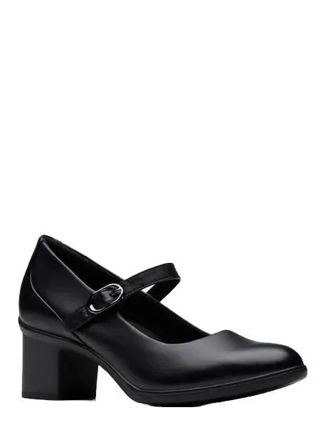 Clarks Shaya Mary Jane Pump - Black Leather