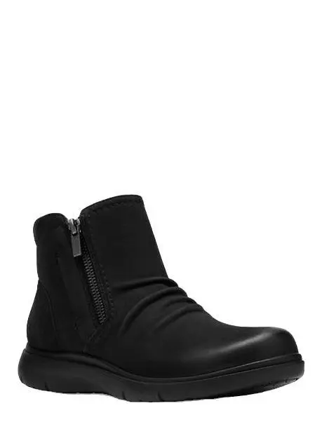 Clarks Certina Ruby Ruched Bootie - Black Leather