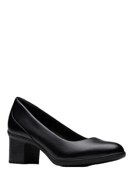 Clarks Shaya Poppy Pump - Black Leather