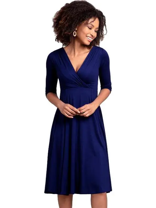 ALIE STREET LONDON Annie V-neck Midi Dress - Eclipse Blue
