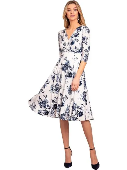 ALIE STREET LONDON Annie V-neck Midi Dress - Oyster Blue