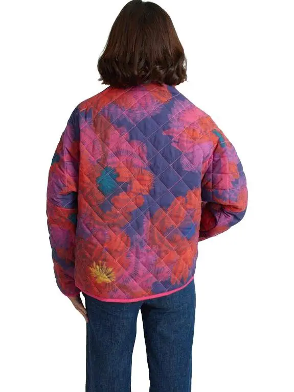 FLORENCIA DAVALOS Marcia Reversible Jacket - Floral Camo Blue/green