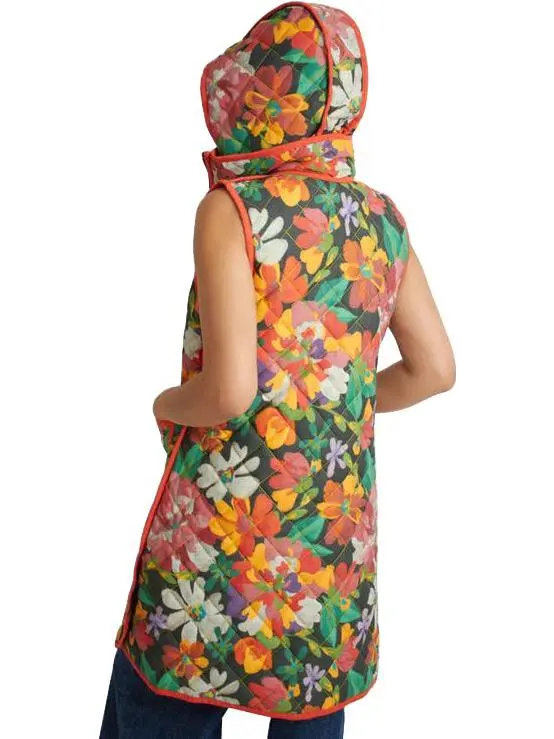 FLORENCIA DAVALOS Juani Vest - Green Garden/brown Floral