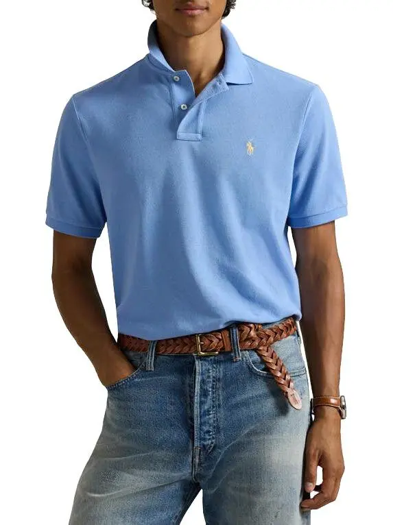 Polo Ralph Lauren The Iconic Cotton Mesh Polo - Bristol Blue/c1359