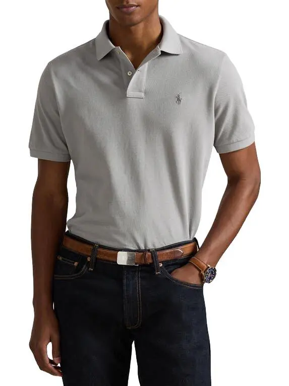 Polo Ralph Lauren The Iconic Cotton Mesh Polo - Soft Grey/c9676