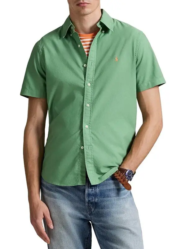 Polo Ralph Lauren Classic Oxford Short Sleeve Button-down Shirt - Outback Green