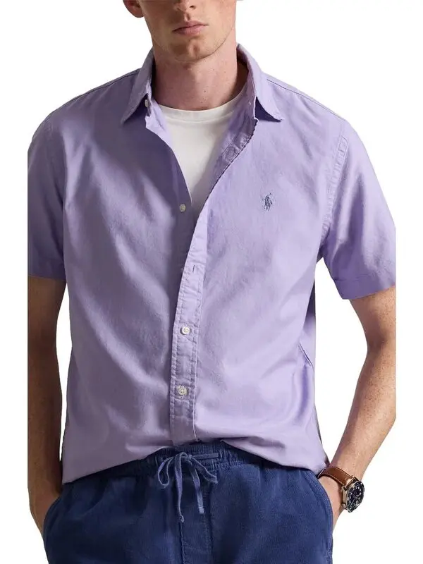 Polo Ralph Lauren Classic Oxford Short Sleeve Button-down Shirt - Sky Lavender