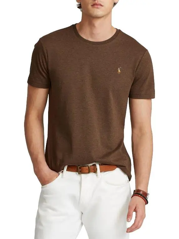Polo Ralph Lauren Classic Fit Cotton Crewneck T-shirt - Nutmeg Brown Heather