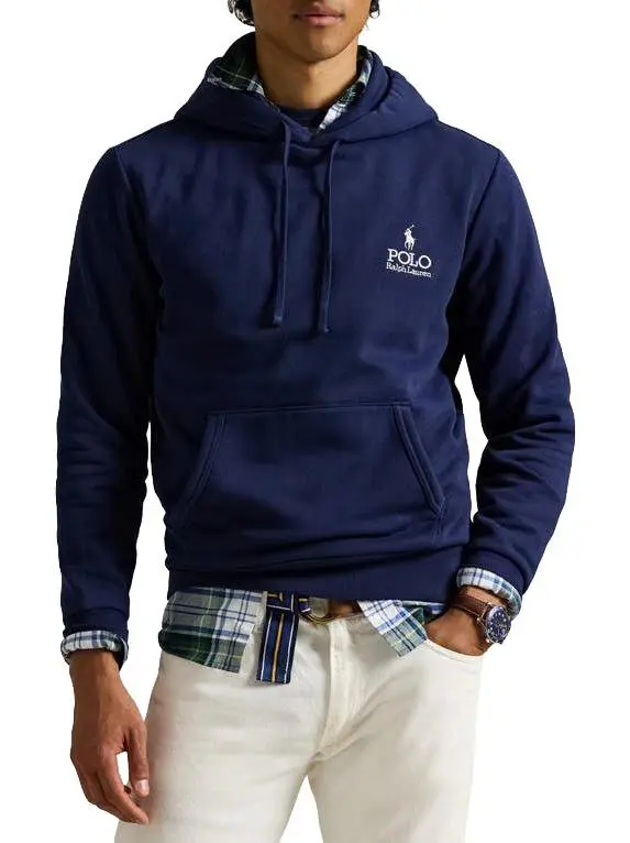 Ralph Lauren Logo Fleece Hoodie - Newport Navy