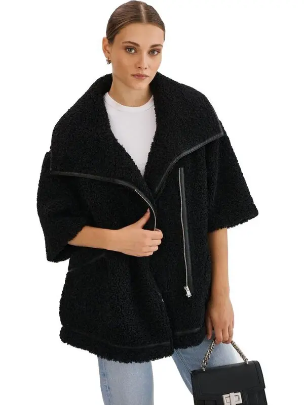 LAMARQUE Ohanna Faux Fur Coat - Black