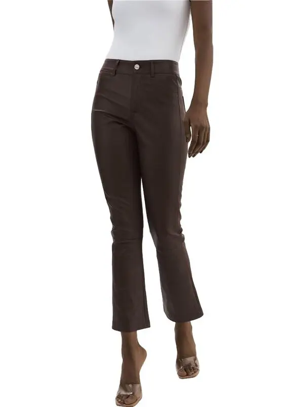 LAMARQUE Faris Stretch Leather Pants - Mahogany