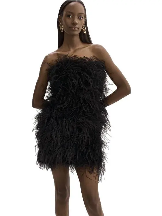 LAMARQUE Triana Feather Dress - Black