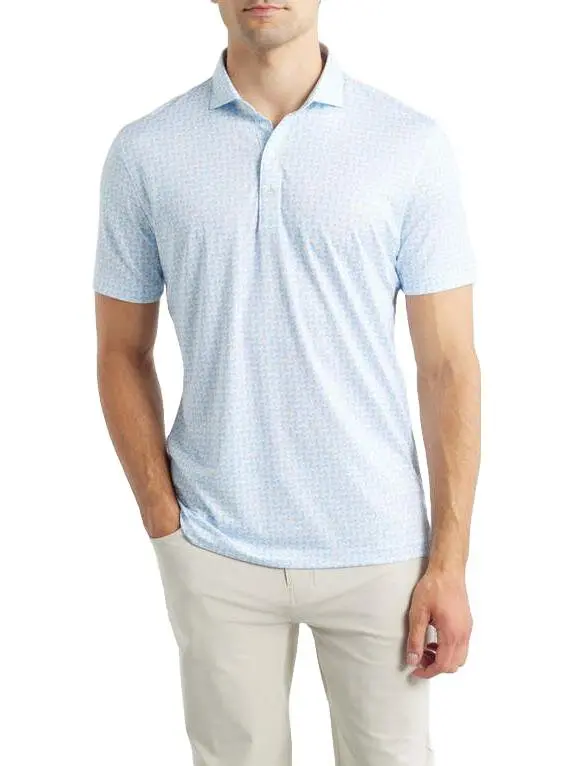 Johnnie-o Minty Cocktail Print Performance Jersey Polo - Maliblu
