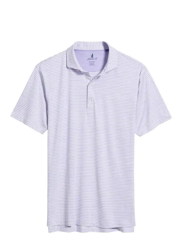 Johnnie-o Seymour Stripe Featherweight Performance Polo - Periwinkle